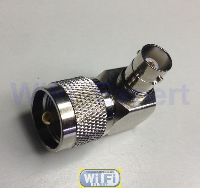 UHF PL259 PL-259 male to BNC female right angle 90° RF adapter ...
